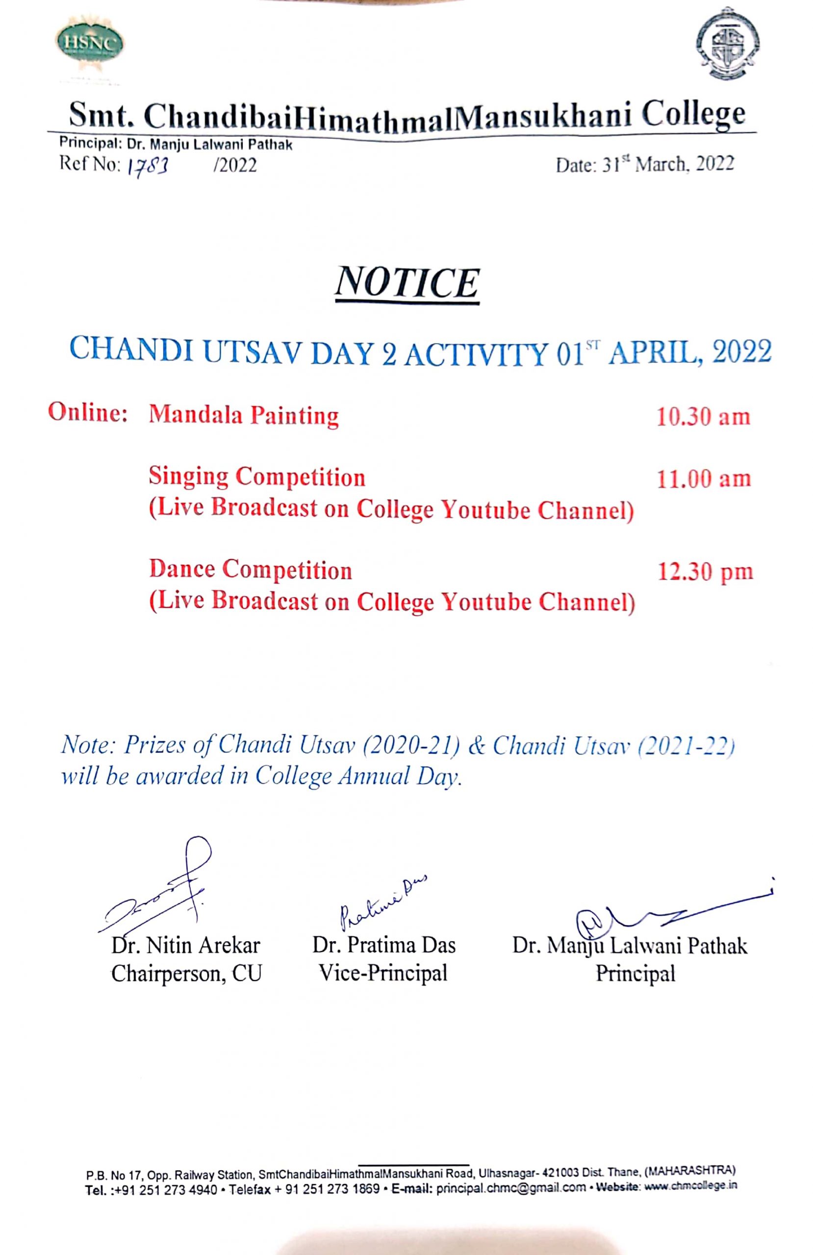 Admissions – Smt. Chandibhai Himathmal Mansukhani College